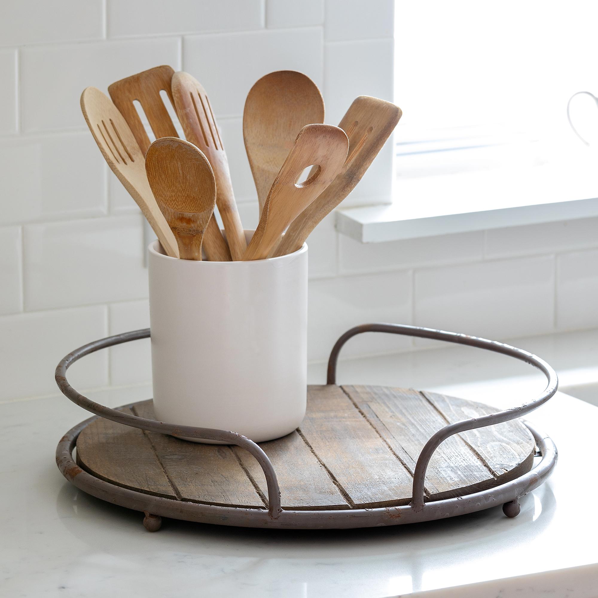 Wood and iron tray store