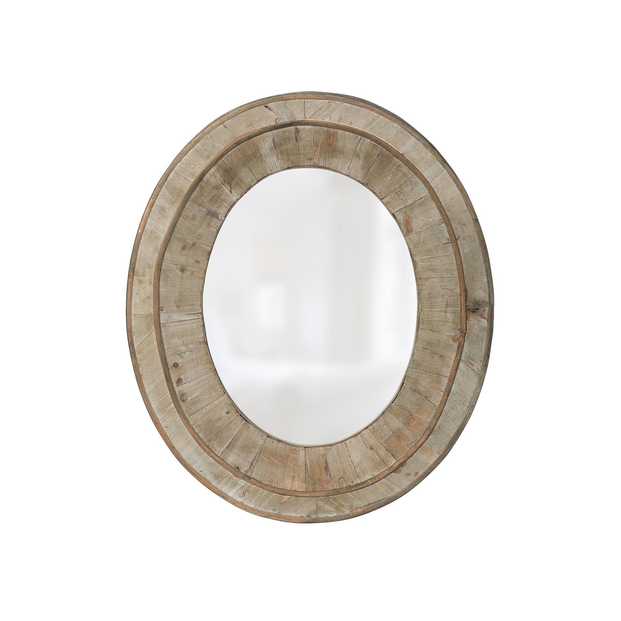 Oval wooden mirror store